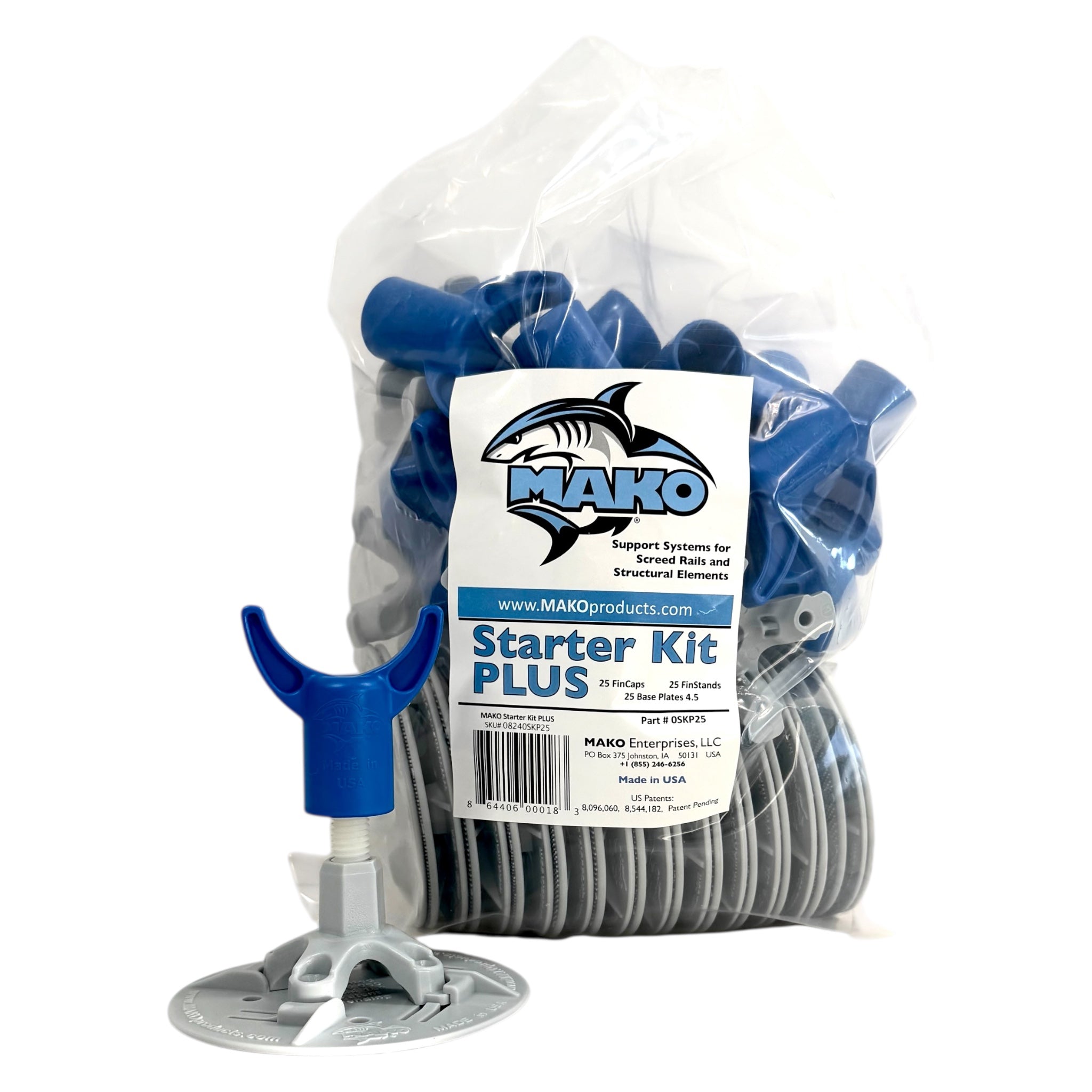 Adjustable Starter Kit Plus – 25 FinCaps Concrete Screed Chairs, 25 Fi